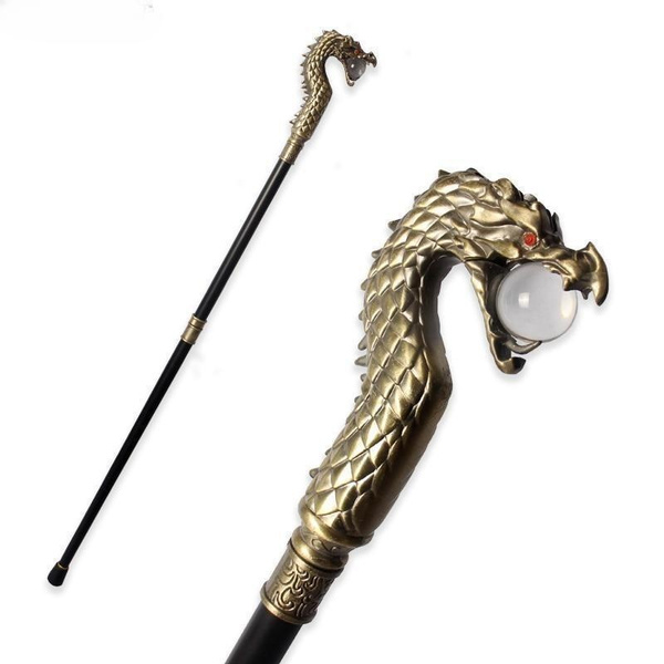 Bronze Dragon-Head Detachable Walking Cane Men Women Luxury Decorative ...