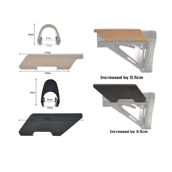 Tactical CTR Cheek Riser Low Hight Version NylonFor Non Gunstock Stock ...