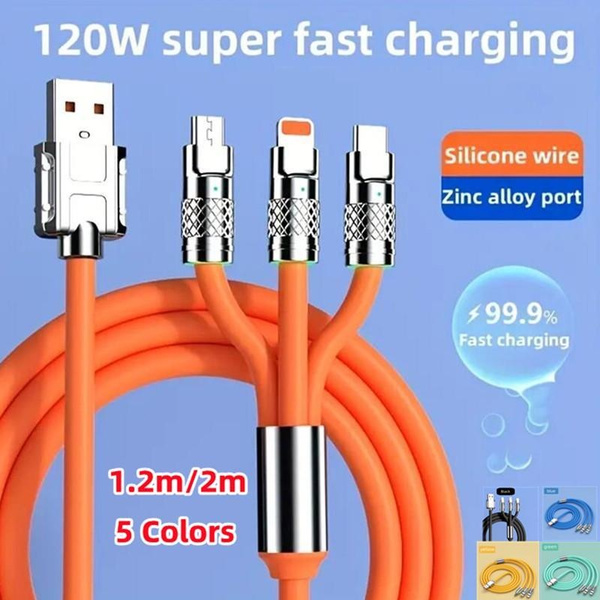 2 Style 5 Colors Multifunction Super Fast 120W Zinc Alloy Data Cable ...