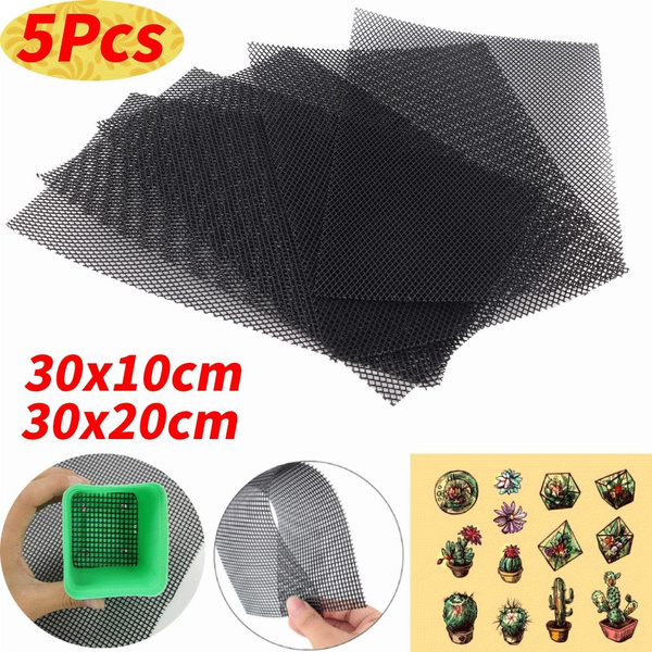 Flower Pot Mesh Pad, 5Pcs Bonsai Bottom Grid Mat Drainage Mesh Proof ...