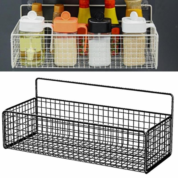 Wall Mounted Metal Wire Storage Basket Shelf for Kitchen Bathroom ...