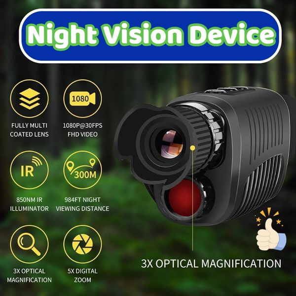 1080P HD Monocular Night Vision Device Infrared 5x Digital Zoom Hunting ...