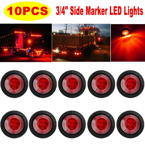 10pcs Round Side Marker Lights Led Car Truck Trailer Bus Brake Light ...