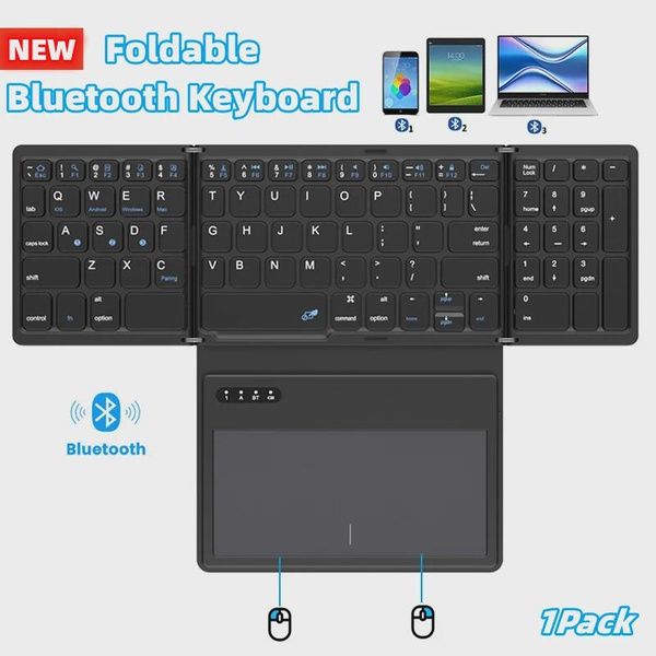 2024 NEW Bluetooth Foldable Keyboard With Touchpad Rechargeable Folding ...