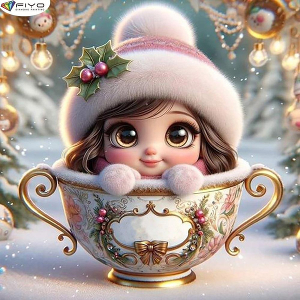 FIYO Girl DIY 5D Diamond Painting Full Drill with Number Kits Home and ...