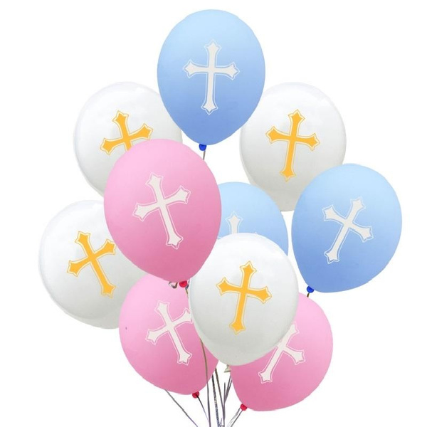 Cross Balloons Happy Easter Latex Balloons Christening First Communion ...