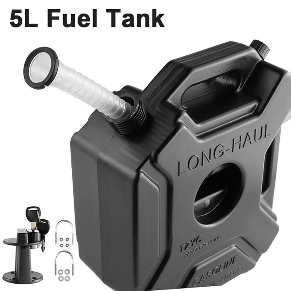 5L Jerry Can Black Fuel Tank Can Car Motorcycle Spare Petrol Oil Tank ...