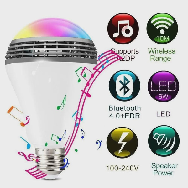 Music Speaker Bulb Bluetooth APP Control AC110V-220V E27 Led Bulb ...