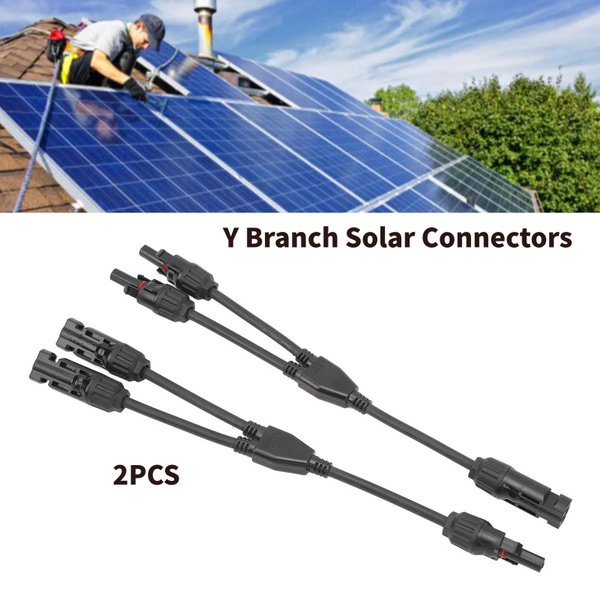 1 Pair Solar Panel Y Branch Parallel Cable 2 to 1 Solar Connectors Y ...