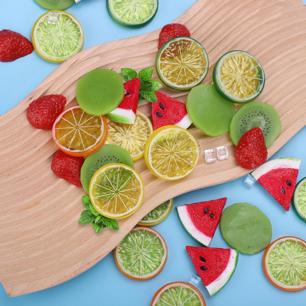 52Pcs Artificial Fruit Set Plastic Fruit Decor Suitable for Fruit ...