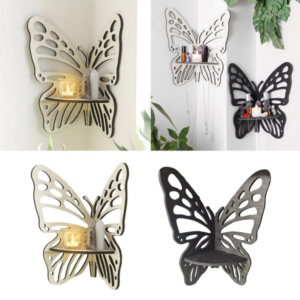 Hollow Butterfly Corner Shelf Showcase Stand Sturdy Corner Display Rack ...