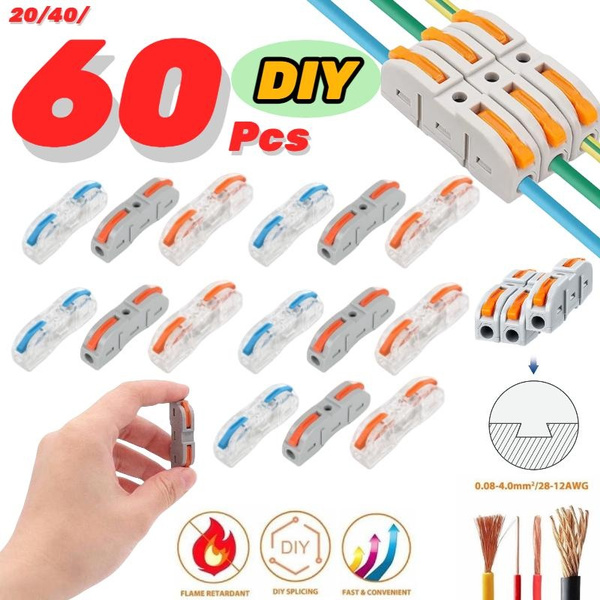 60/40/20Pcs Wire Connectors Terminal Block Push-in Quick Connector ...