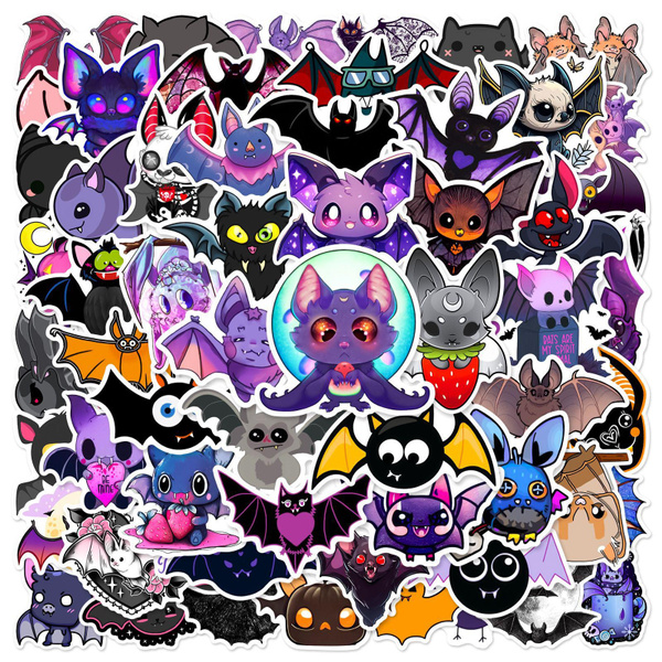 10/60Pcs Cartoon Bat Stickers Cute Animal Graffiti Stickers for DIY ...