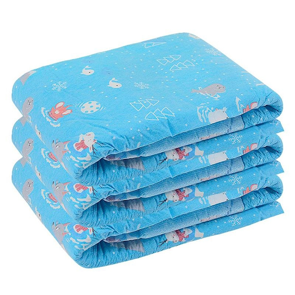 3pcs in A Pack - ABDL Diapers Blue Cute Printed Adult Size Diapers DDLG ...