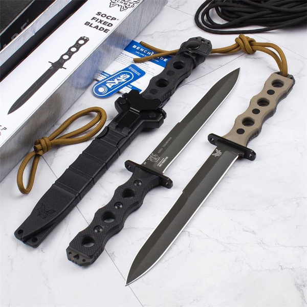 Benchmade 185BK SOCP Special Tactics Bushcraft Fixed Blade Knife 7.11 ...