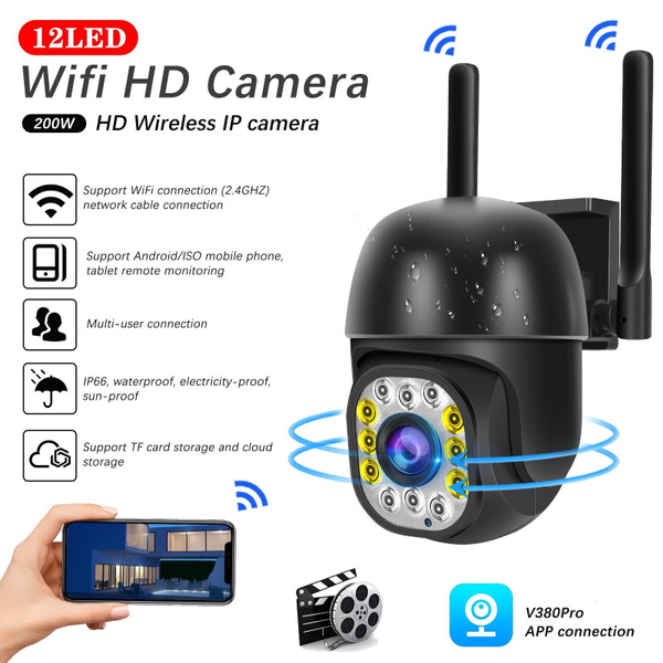 New Upgrade 12LEDs 1080P Cloud Wireless Waterproof PTZ Outdoor Camera ...