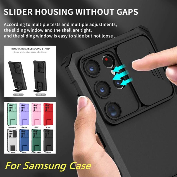Lens Push Window Hidden Bracket Phone Case For Samsung Galaxy S24 S24 ...