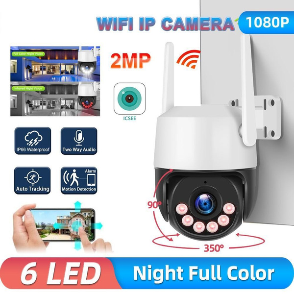 HD 1080P Security Camera Wireless WiFi IP Camera 6LEDs 2MP Wireless PTZ ...