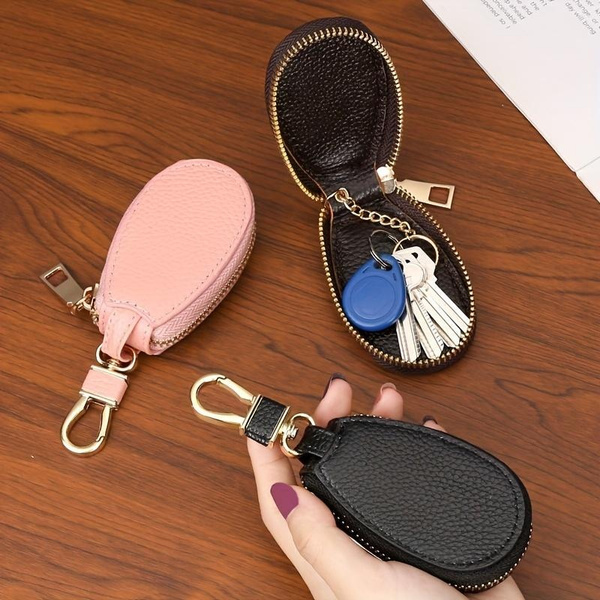 Mini Leather Key Holder, Minimalist Keychain Case Wallet, Key Storage ...