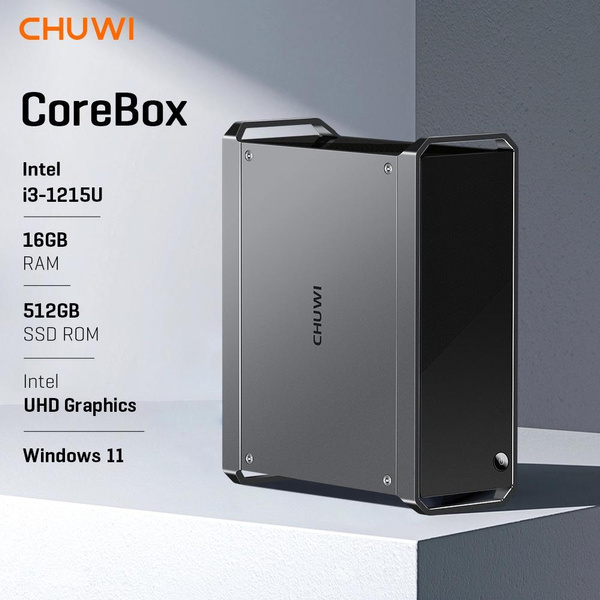 CHUWI CoreBox Mini PC 16GB LPDDR5 RAM 512GB SSD Intel 12th Gen i3-1215U ...