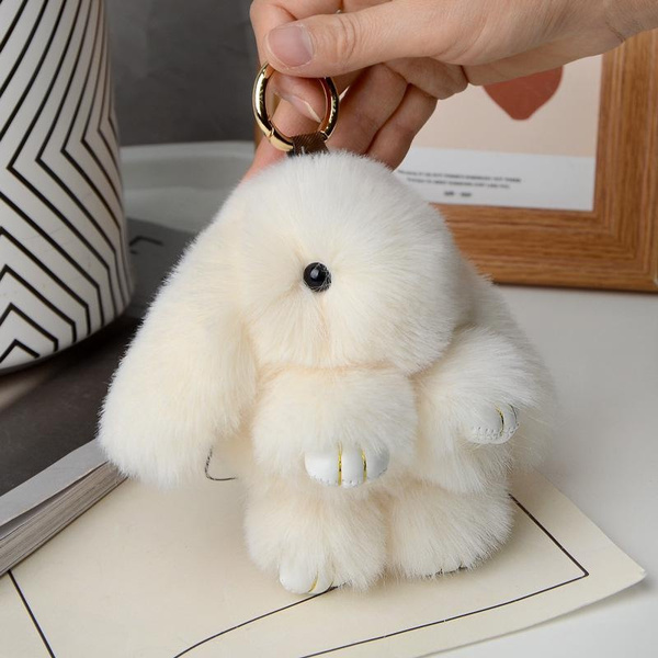 Fluffy Rabbit Fur Pompon Bunny Keychain For Girls Bag Car Key Chain ... Fluffy Rabbit Fur Pompon Bunny Keychain For Girls Bag Car Key Chain ...