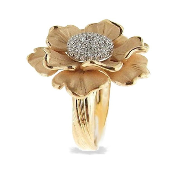 1pc Gong Tingfeng Creative Thousand Layer Flower Women's Ring, Gold ... 1pc Gong Tingfeng Creative Thousand Layer Flower Women's Ring, Gold ...
