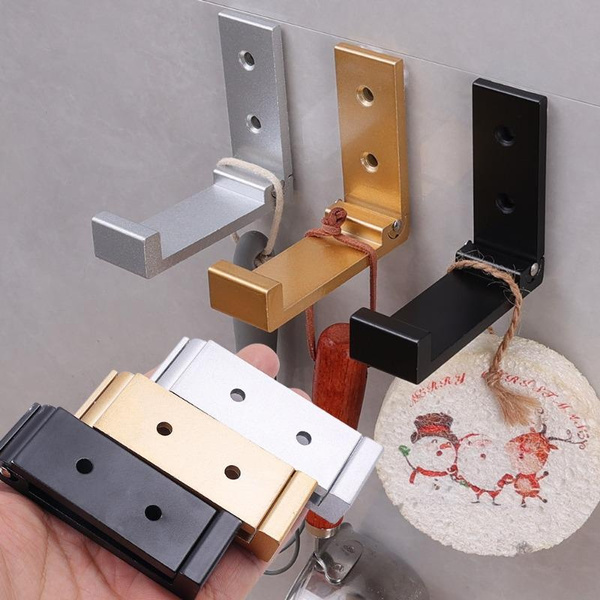 1PCS Folding Hook Invisible 90 Degree Clothes Hook Wall Mounted Folding ...