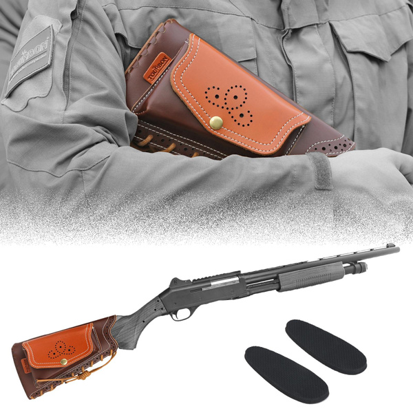 TOURBON Hunting Genuine Leather Recoil Pad Shotgun Rifle Buttstock ...
