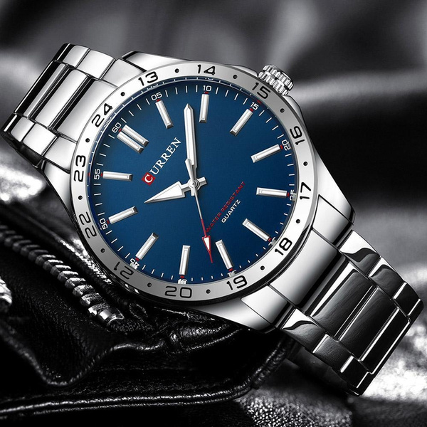 CURREN Mens Watch 3ATM Waterproof Quartz Stainless Steel Sports Watches ...