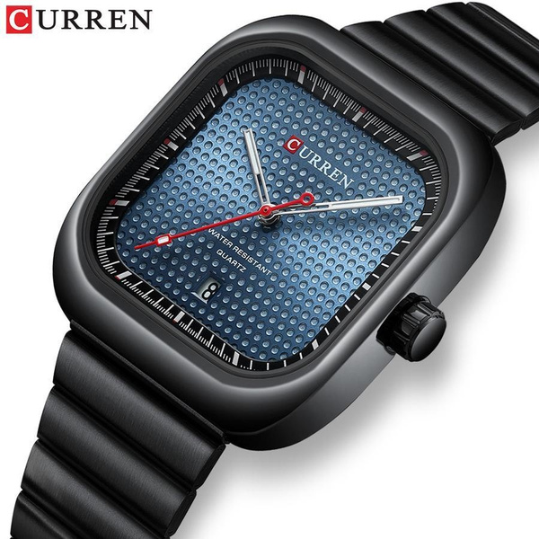 New CURREN Leisure Trendy Men's Watch Business Sports Watches Square ...