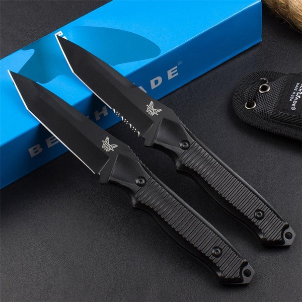 2024 New Benchmade 140BK Nimravus Fixed 4.5" Plain Blade, Black / Khaki ...