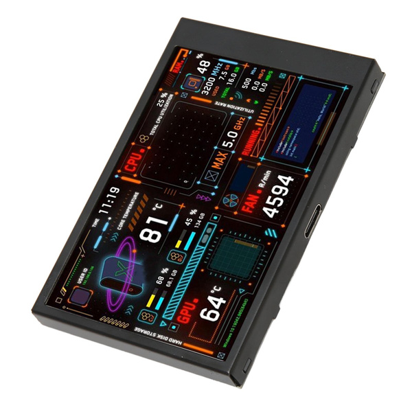 Computer Temp Monitor, 3.5 Inch IPS USB C Screen PC Sensor Panel ...
