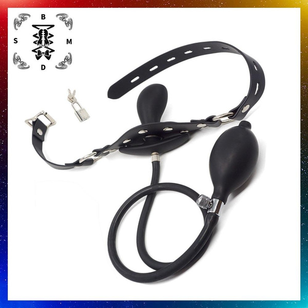 BDSM Inflatable Locking Tongue Depressor Gag with Removable Pump,Adjustable Liquid Silicone ...