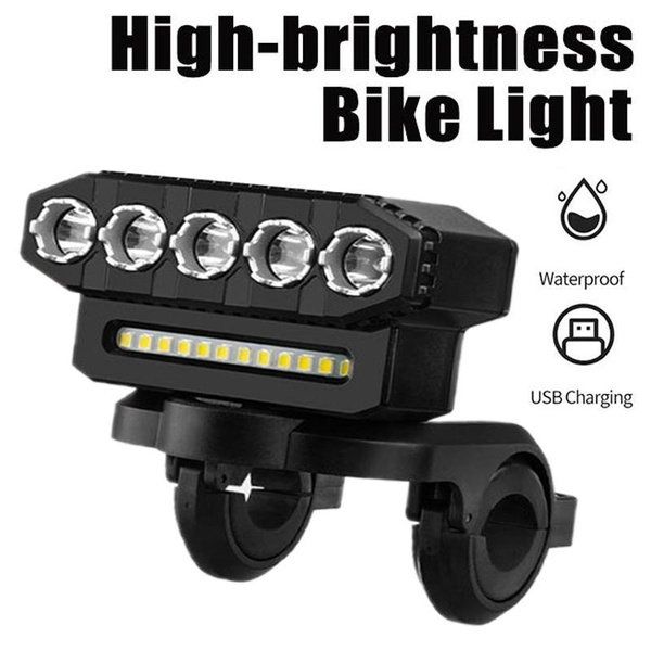 6 Lighting Mode LED Bicycle Light Rechargeable Bike Front Headlight ...
