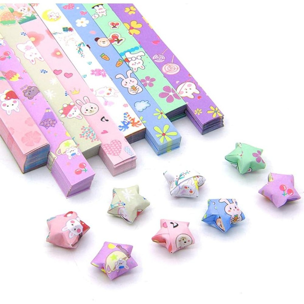 560 Sheets Origami Star Paper Strips with 8 Different Designs of Cute ...