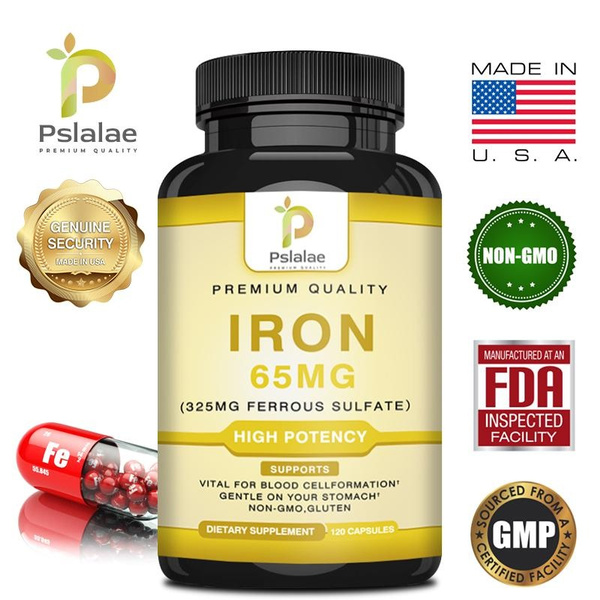 Pslalae IRON Capsules - Contains 65mg of Iron (equivalent To 325mg of ...