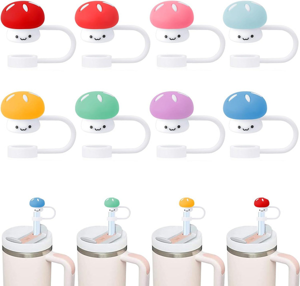 Silicone Straw Covers Cap Fit for Stanley Cup, Mushroom Straw Topper ...