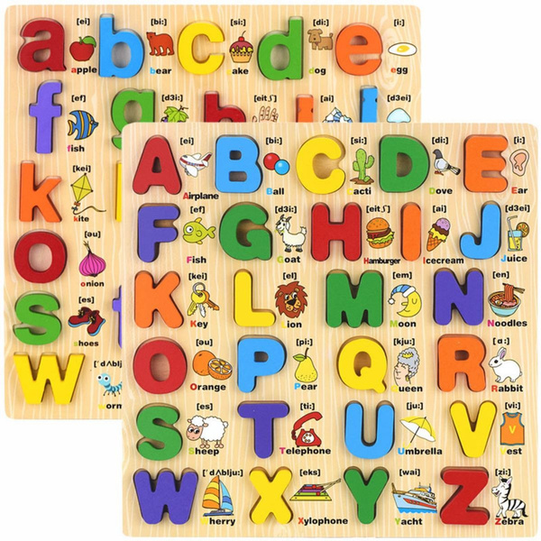 Wooden Alphabet Puzzles for Toddlers 2-4, Alphabet and Number Puzzle ...