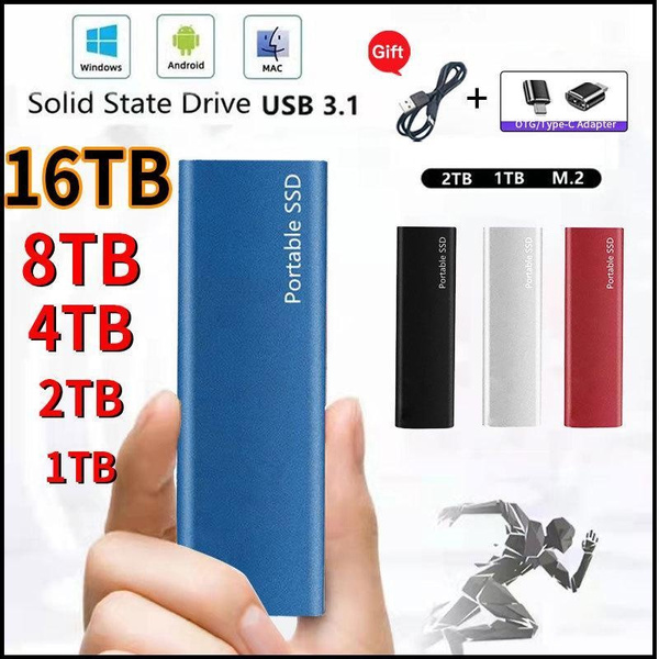 16TB Portable SSD Type-C USB 3.1 500gb Ssd Hard Drive 2TB External SSD ...