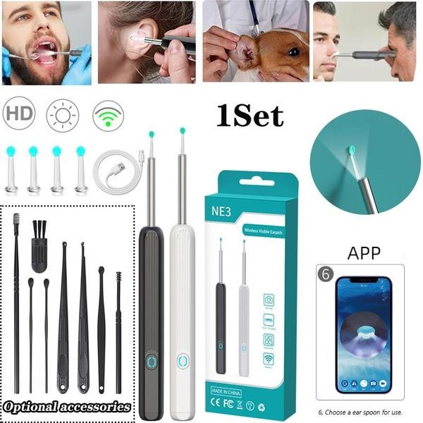 1set Ear Wax Removel Wifi Visible Wax Spoon Otoscope With Camera Ear Pick Wax Removal Tool Built