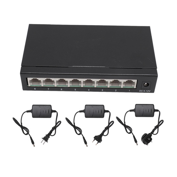 8 Ports Ethernet Switch Hub Office Wall Mounted Unmanaged Home Desktop ...