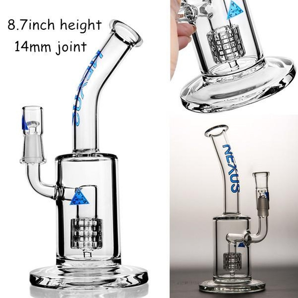 8.7inch Blue Dab Rigs Nexus Glass Water Pipes Stereo Matrix Perc Hookah ...