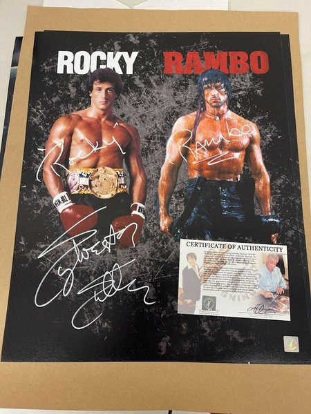 Sylvester Stallone "Rocky" "Rambo" Inscription Autographed 16x20 Photo ...