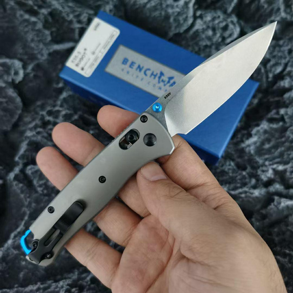 Benchmade 535 TC4 Bugout AXIS Folding Knife D2 Blade Stone Wash High ...