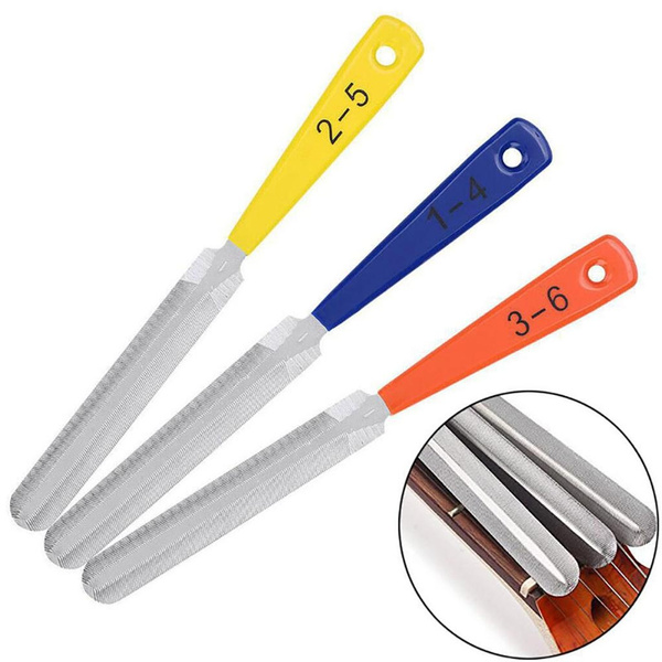3 Pieces Guitar Nut File Nut Slotting File Set Doubles Fret File ...