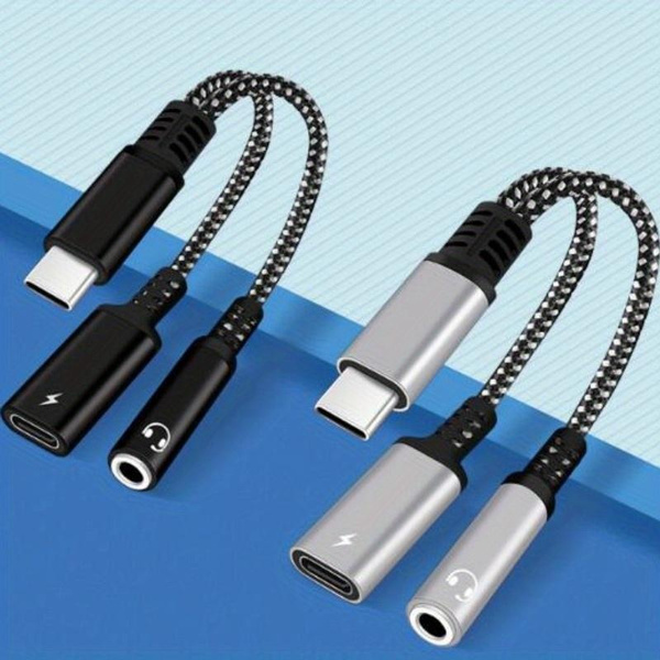 1 pc USB C Adapter , 2 in 1 Type C auf 3.5mm/0.13in Klinke Adapter, USB ...
