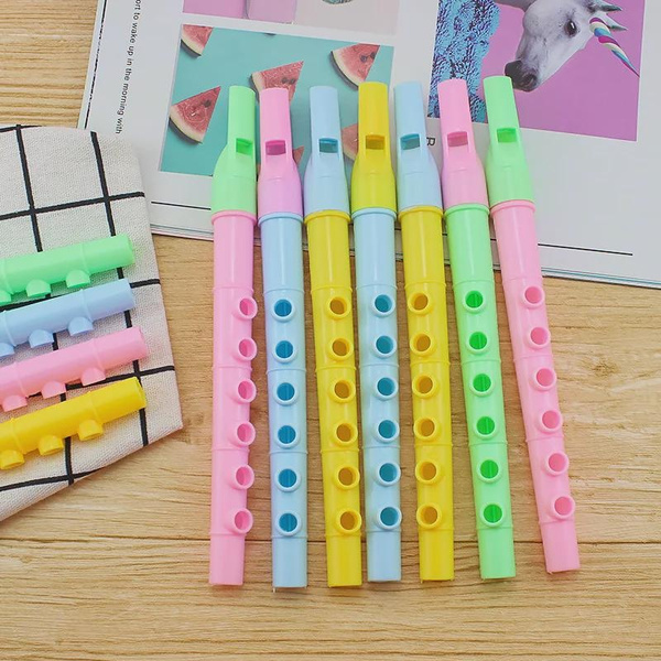 15Pcs Colorful Plastic Flute Toys for Kids Birthday Party Favors Baby Shower Boys Girls ...