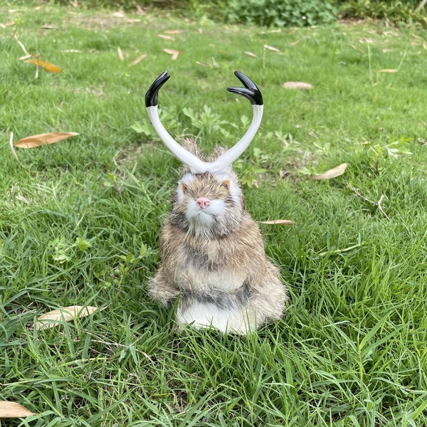 Brown realistic JACKALOPE rabbit taxidermy replica Figurine&Miniatures ...
