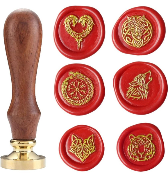 Animal Patterns Seal Wax Stamp Copper Seals And Wooden Hilt, Wax Stamp ...