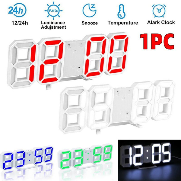 2024 Newest LED Nordic Digital Alarm Electronic Clocks Wall Clocks ...